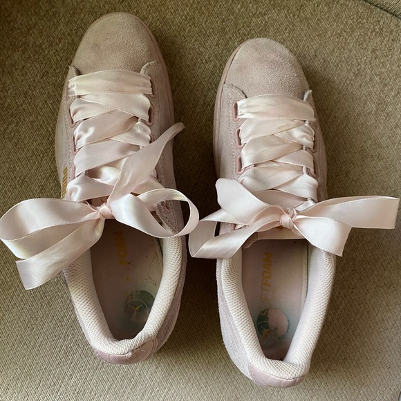 Puma | Shoes | Puma Vikki Ribbon Satin Sneakers | Poshmark